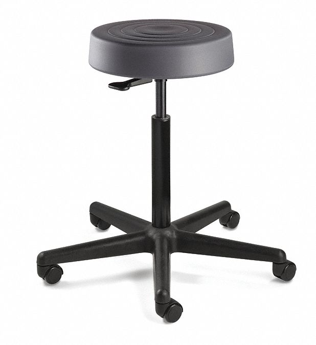 BEVCO Round Pneumatic Stool: 28 1/2 in Overall Ht, Pneumatic Lever, 21 ...