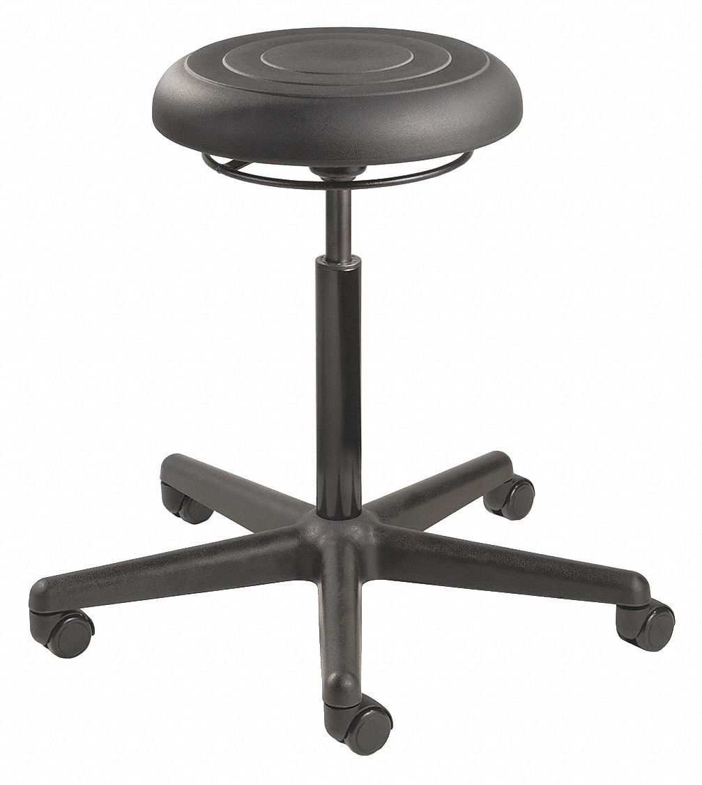 BEVCO Round Pneumatic Stool: 27 1/2 in Overall Ht, Pneumatic Lever, 16 ...
