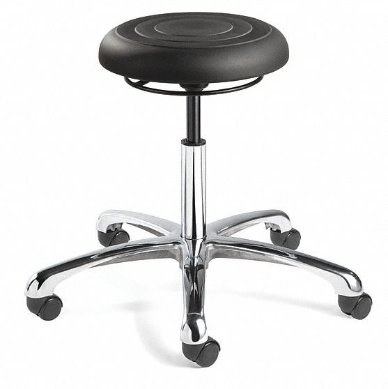 BEVCO Round Pneumatic Stool: 21 1/2 in Overall Ht, Pneumatic Lever, 20 ...