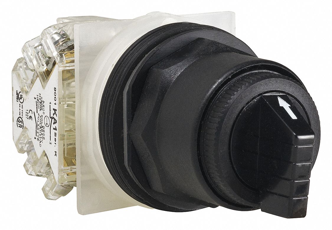 SCHNEIDER ELECTRIC, 30 mm Panel Mounting Size, 3 Positions, Selector ...