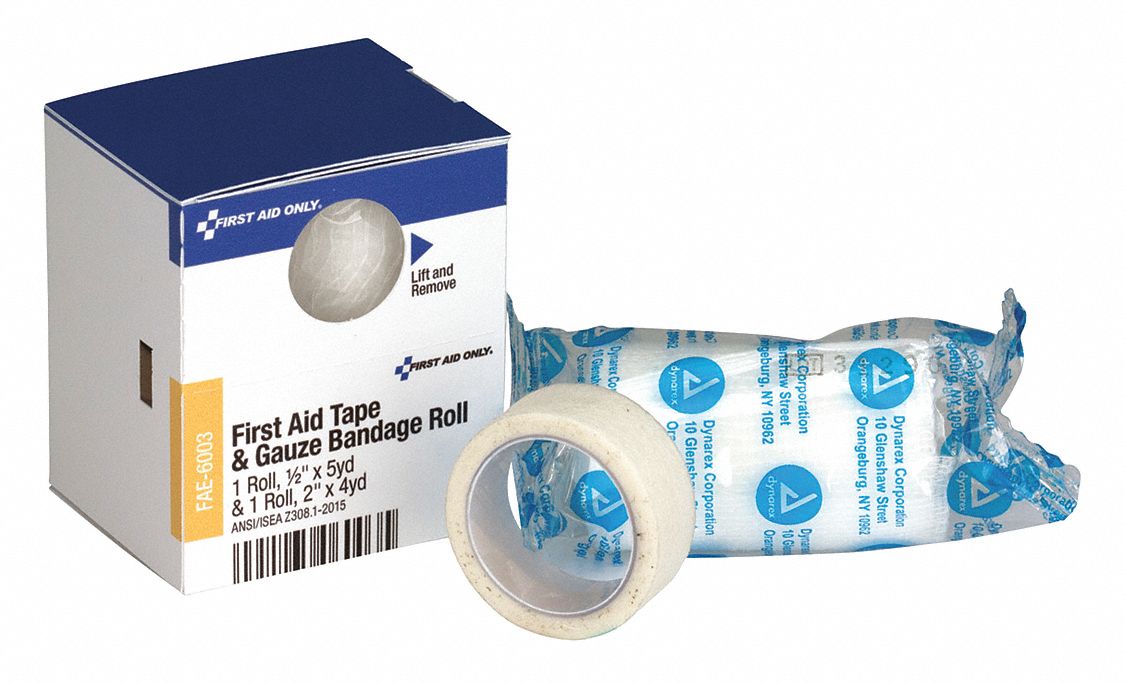 FIRST AID ONLY, 5 yd Dressing Lg, 1/2 in Dressing Wd, First Aid Kit ...