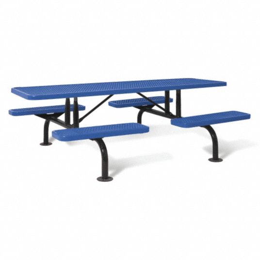 ULTRASITE, Expanded Metal, Thermoplastic Coated, Picnic Table - 45JT43 ...