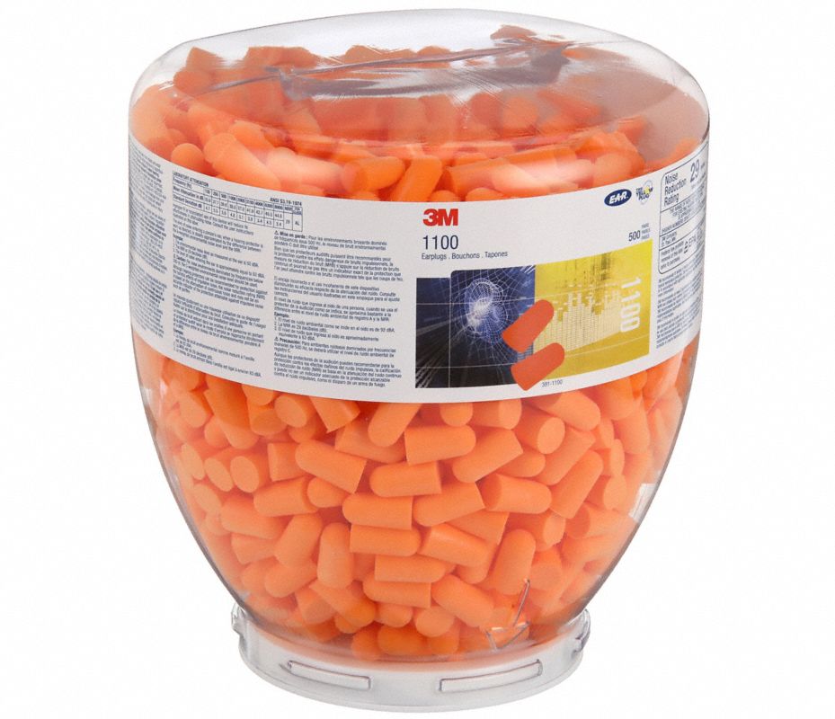 3M Tapones para Oídos,29dB,Naranja,PQ500 - 45JW42 | 391-1100 - Grainger México