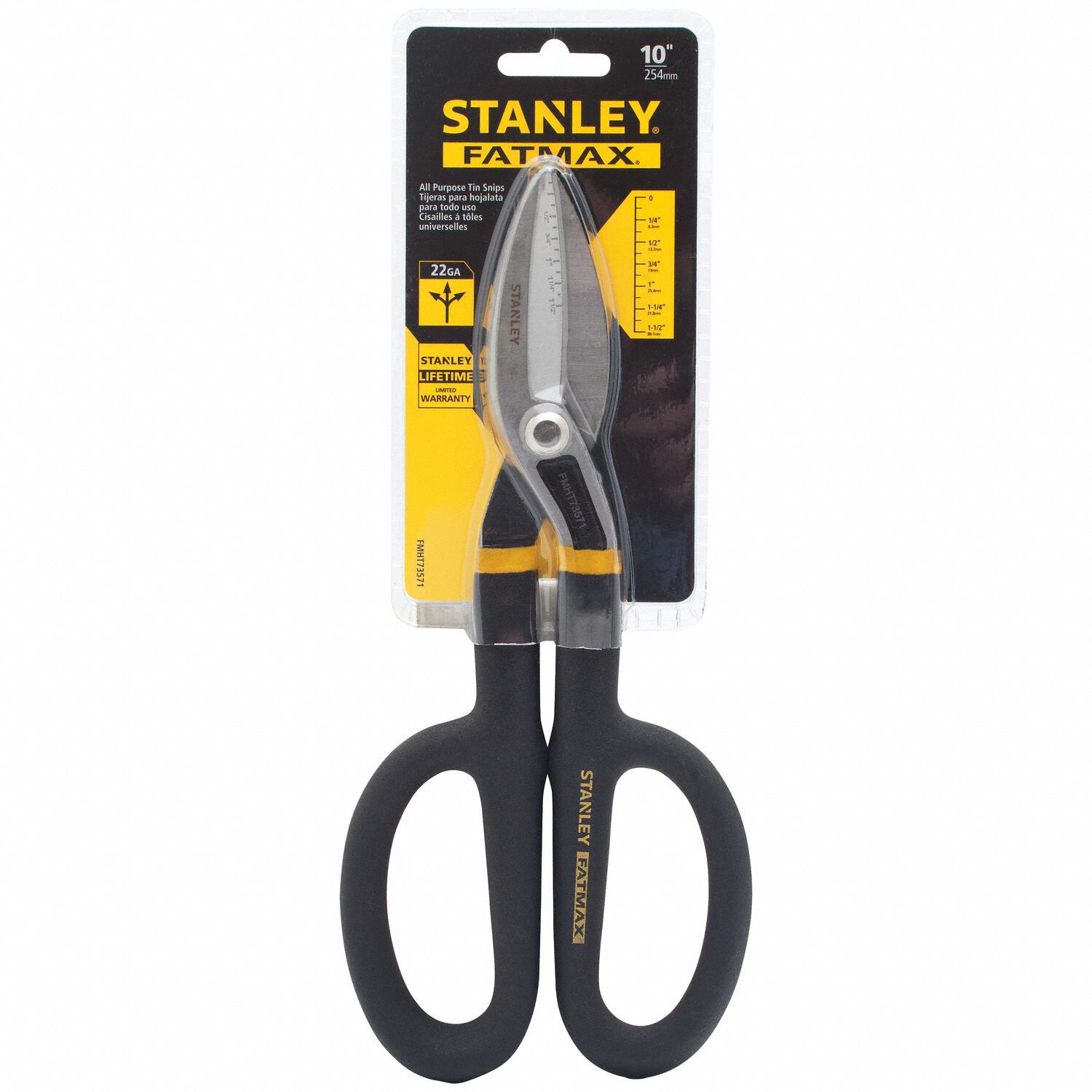 STANLEY Tinners Snip: Left/Right/Straight, 10 in Overall Lg, 2 in ...