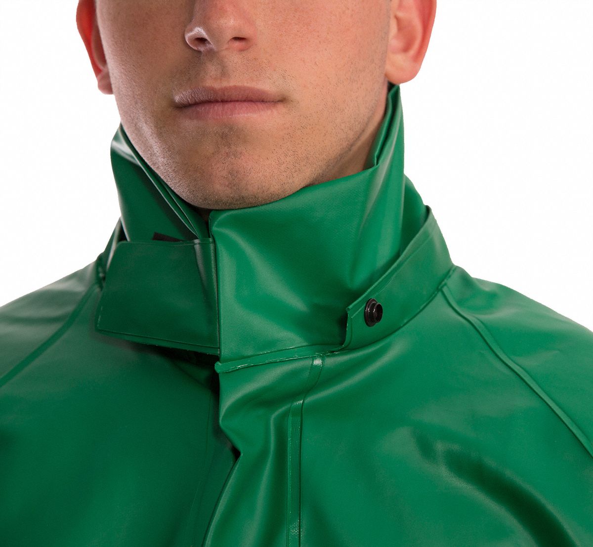 TINGLEY Flame Resistant Rain Jacket: Rain Jacket, L, Green, Snaps with ...