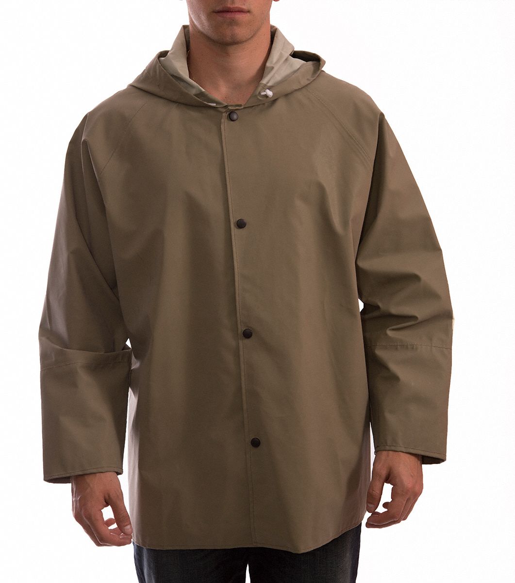 TINGLEY Flame Resistant Rain Jacket: Rain Jacket, 4XL, Green, Snaps ...