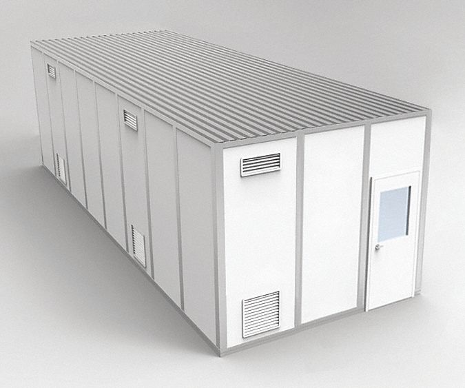PORTA-FAB, 32 ft x 12 ft x 10 ft, 384 sq ft Int Area, Modular Cleanroom ...