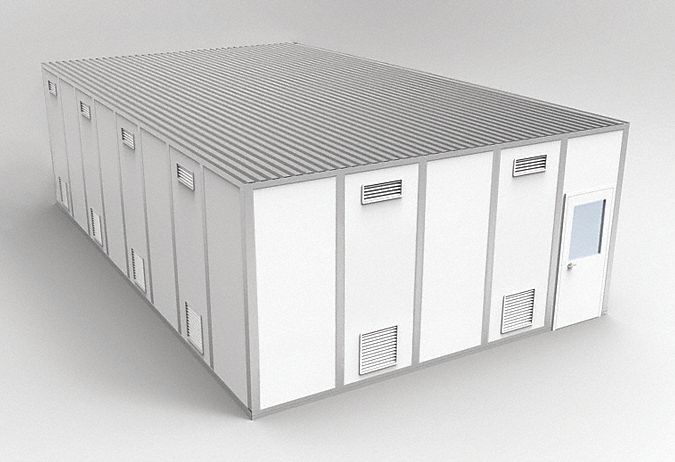 PORTA-FAB, 32 ft x 20 ft x 10 ft, 640 sq ft Int Area, Modular Cleanroom ...