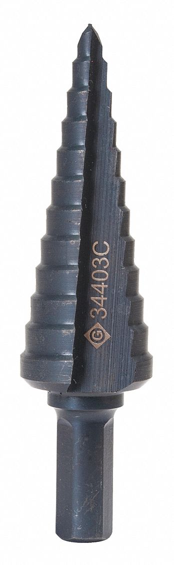 Step Drill Bit, 3/16 in to 7/8 in Size Range - Grainger