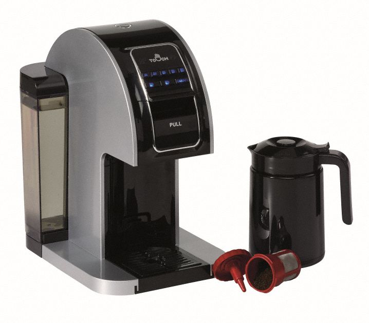 TOUCH Coffee Maker: 18 fl oz Max Brewing Capacity, Silver, 14 in x 8 3/ ...