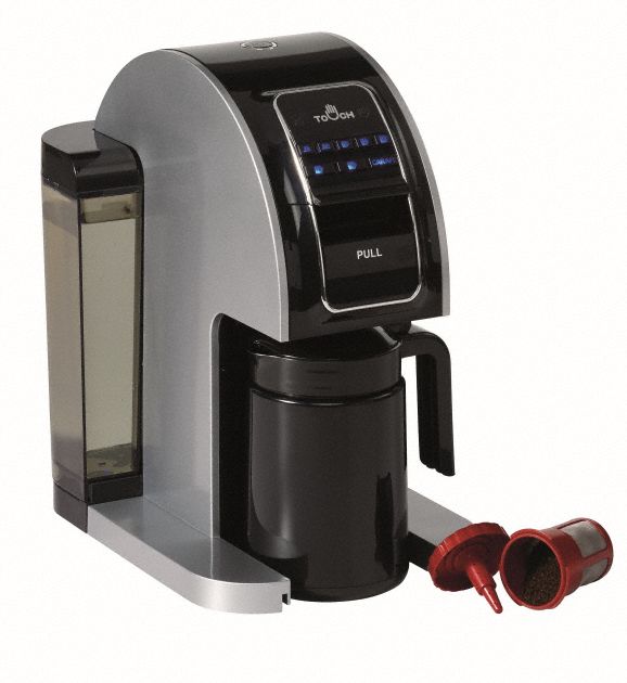 TOUCH Coffee Maker: 18 fl oz Max Brewing Capacity, Silver, 14 in x 8 3/ ...