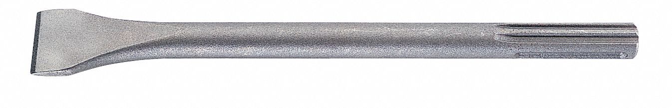 MILWAUKEE Chisel Bit: 1 in Head Wd, 12 in Overall Lg, 45/64 in Shank ...