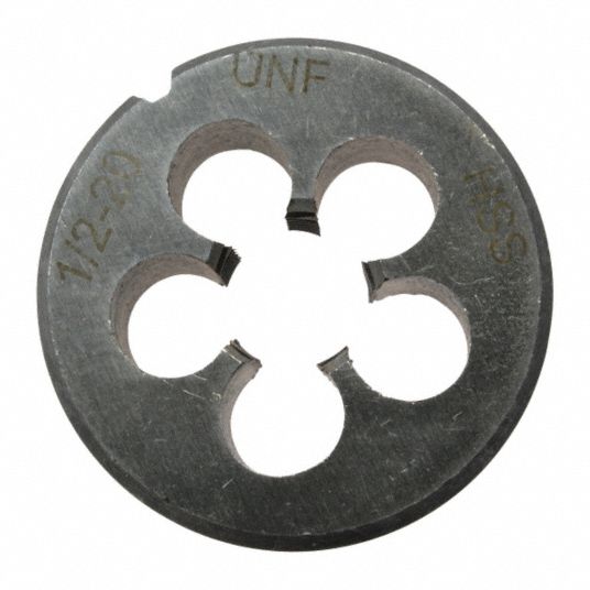 WESTWARD, Solid, 1/2"-20 Thread Size, Round Threading Die - 45L525|314 ...