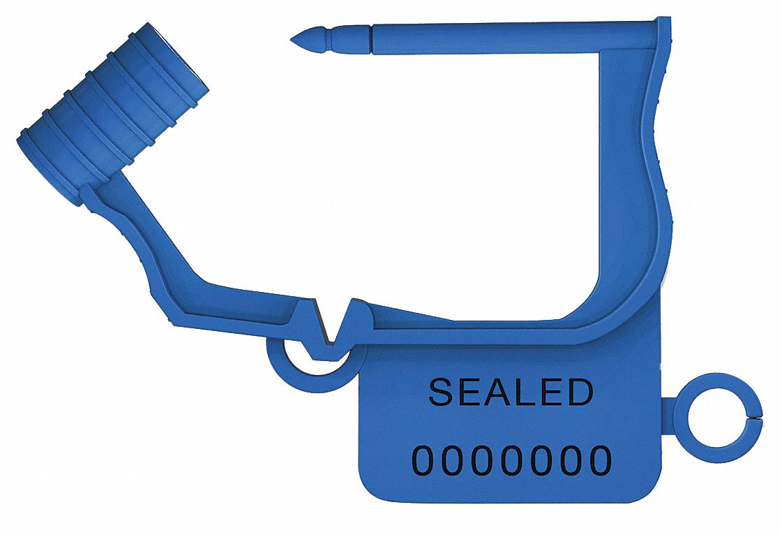 Plastic, 1 1/4 in L x 1 in W, Padlock Seals - 55NA45|UFLEX BLUE50 ...