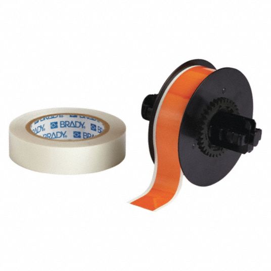 BRADY Continuous Label Roll: 1 1/8 in x 100 ft, Polyester With Rubber ...