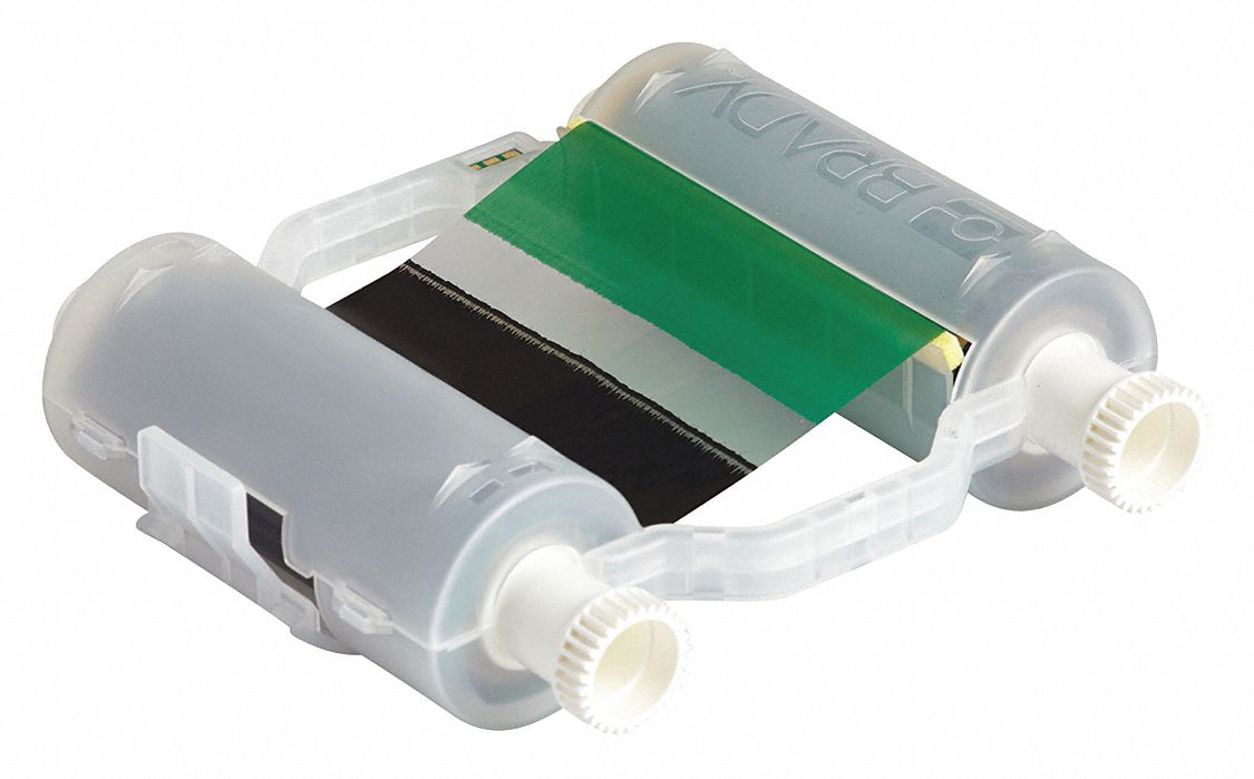 4 5/16 in x 200 ft, Black/Green, Label Printer Ribbon Cartridge ...