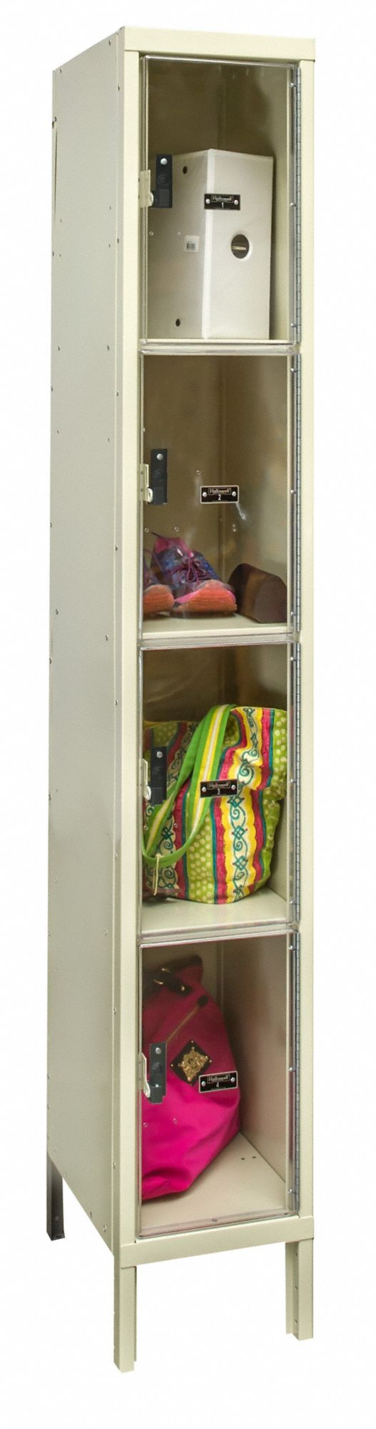 HALLOWELL Box Locker: 12 in x 18 in x 78 in, 4 Tiers, 1 Units Wide ...