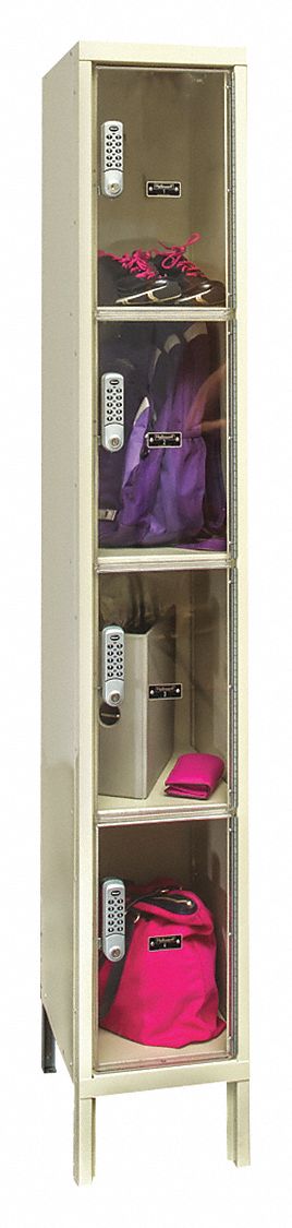 HALLOWELL Box Locker: 12 in x 18 in x 78 in, 4 Tiers, 1 Units Wide ...