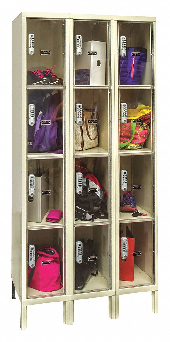 HALLOWELL Box Locker: 36 in x 18 in x 78 in, 4 Tiers, 3 Units Wide ...