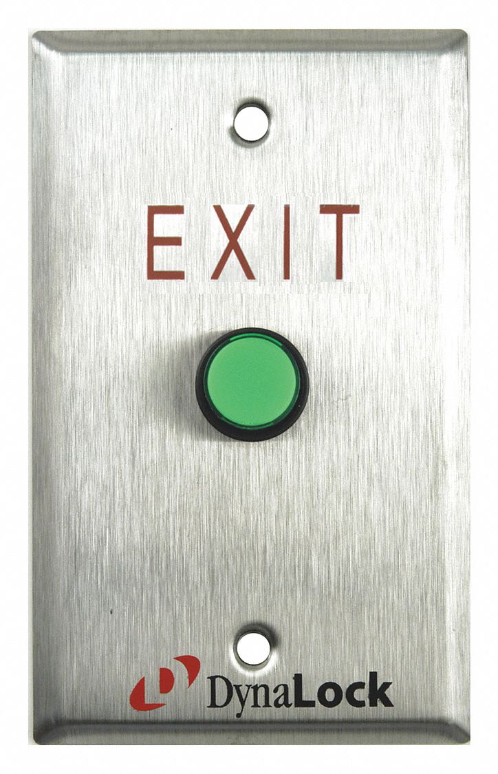 DYNALOCK, 4 1/2 in Ht, 1 in Dp, Exit Push Button - 45LX51|6115M - Grainger