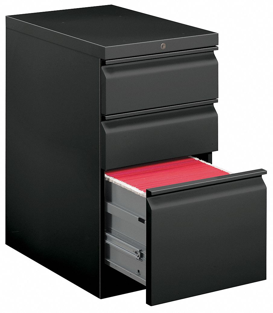 15 in, 22 57/64 in, 28 in, File Cabinet, Black - Grainger