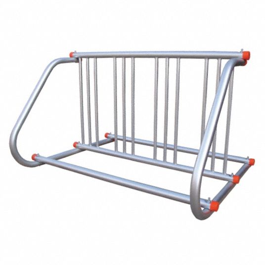 Bike Rack,Silver,49-5/8 in. L,8-Bike - Grainger