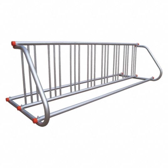Bike Rack,Silver,99-5/8 in. L,16-Bike - Grainger