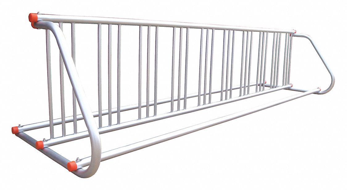 Bike Rack,Silver,124-1/2 in. L,20-Bike - Grainger