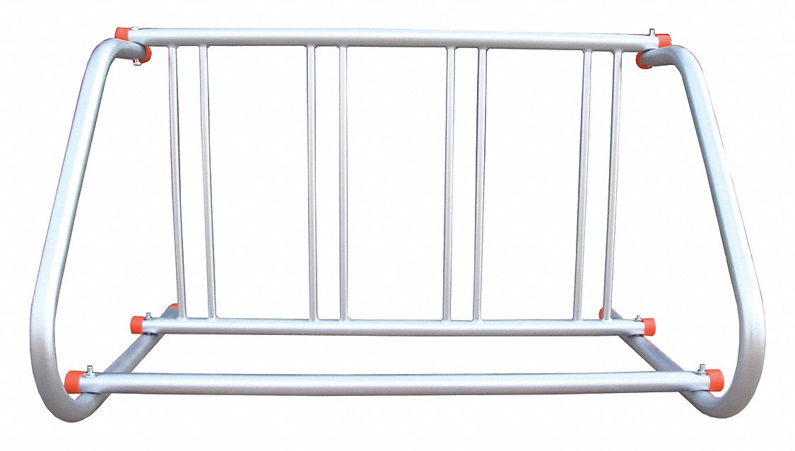 Bike Rack,Silver,Galvanized,4-Bike - Grainger