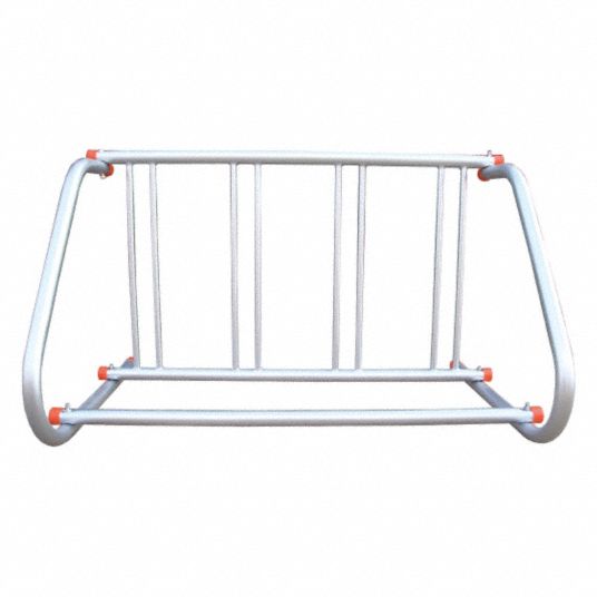 Bike Rack,Silver,Galvanized,4-Bike - Grainger