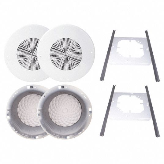 SPECO TECHNOLOGIES, Powered, 2-Way, In-Ceiling Speaker Kit - 45MK49 ...