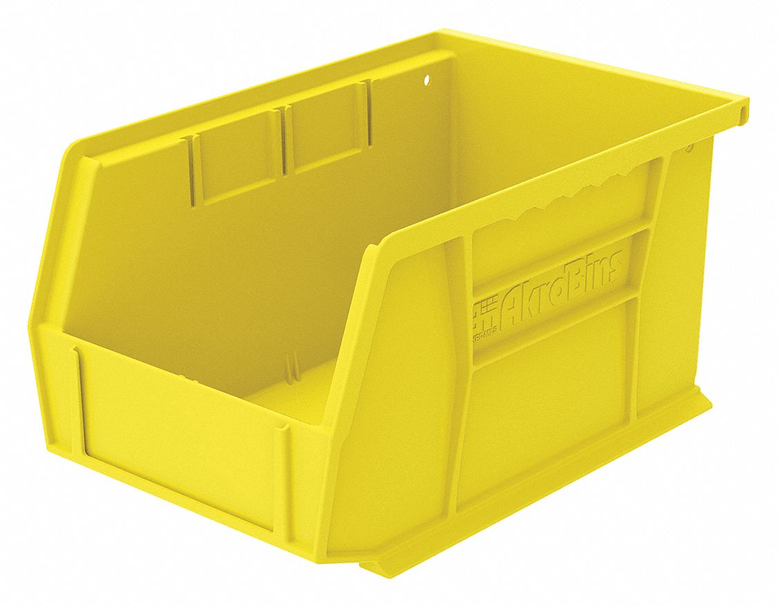 AKRO-MILS Hang and Stack Bin: 6 in x 9 1/4 in x 5 in, Yellow, Label ...
