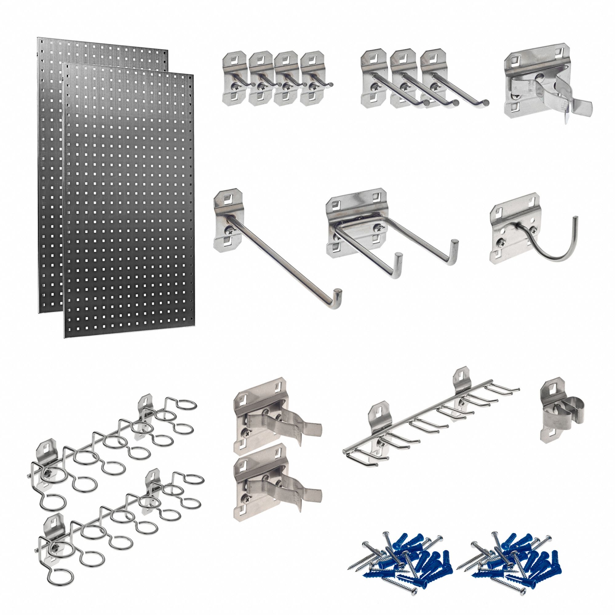 TRITON PRODUCTS, Square, 9/32 in Peg Hole Size, Pegboard Panel Kit ...