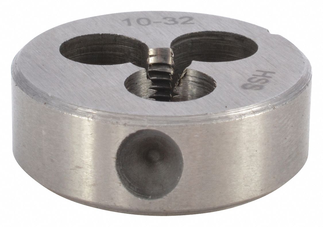 WESTWARD, Solid, #10-32 Thread Size, Round Threading Die - 45N033|314 ...