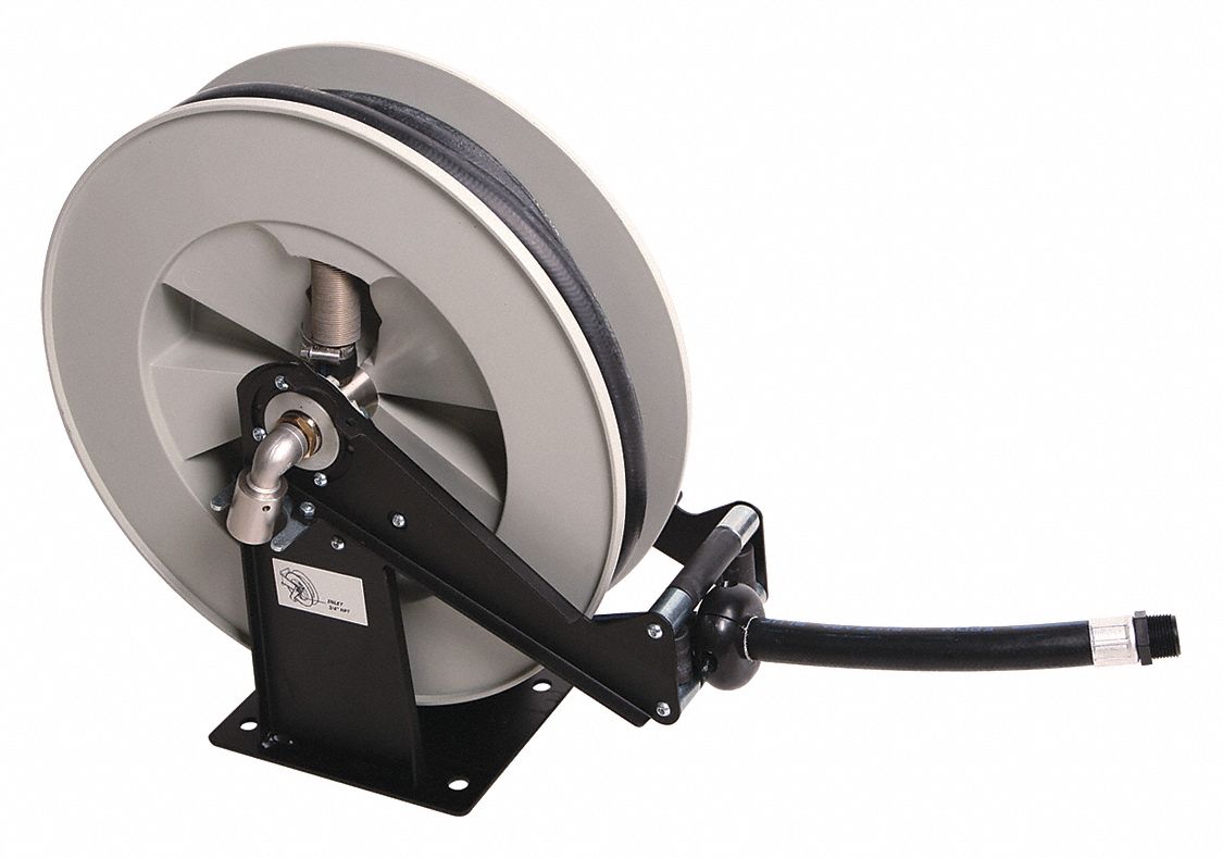 LIQUIDYNAMICS INC. Spring Return Hose Reel: 25 ft (3/4 in I.D.), 3/4 in ...