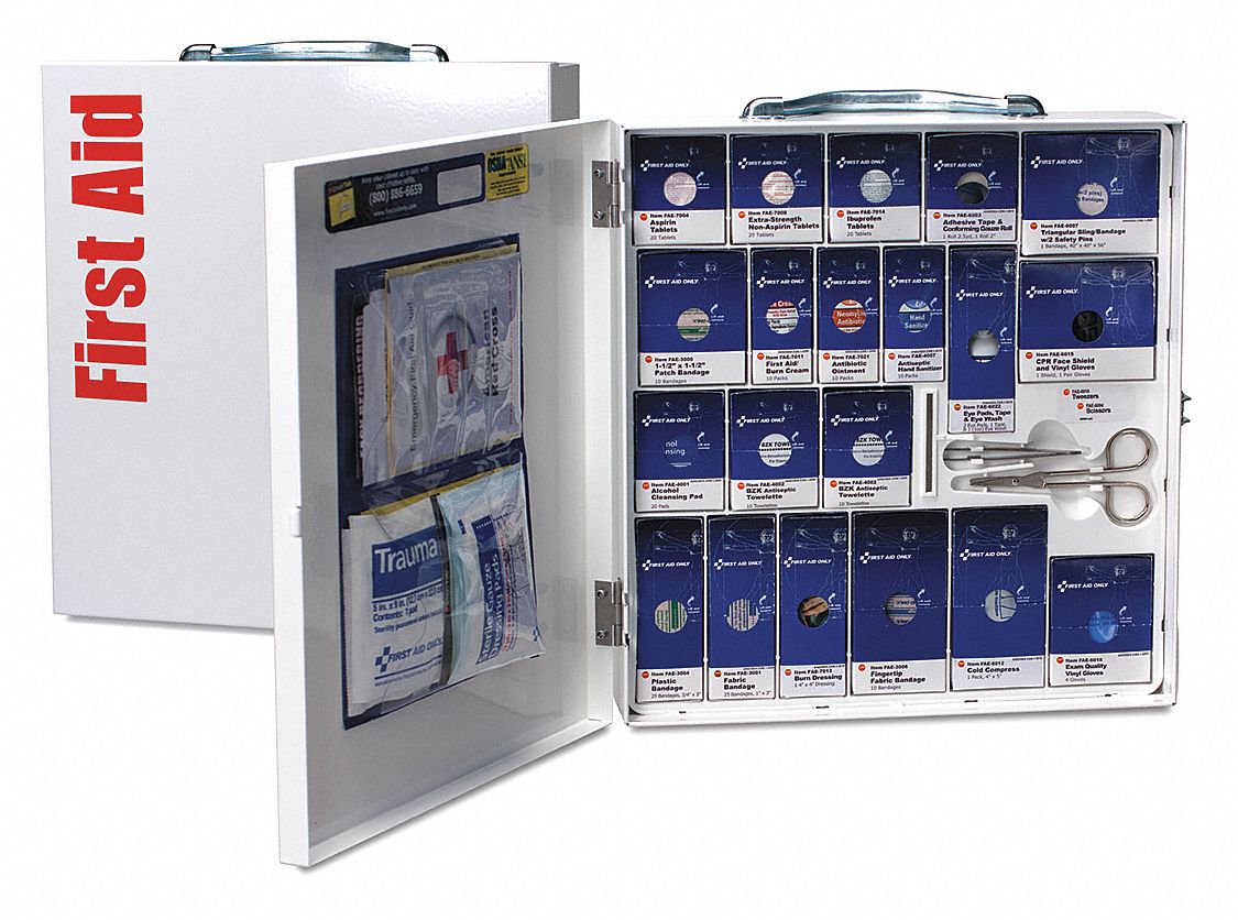 FIRST AID ONLY First Aid Kit, Metal, General Purpose - 45NG98|746000 ...