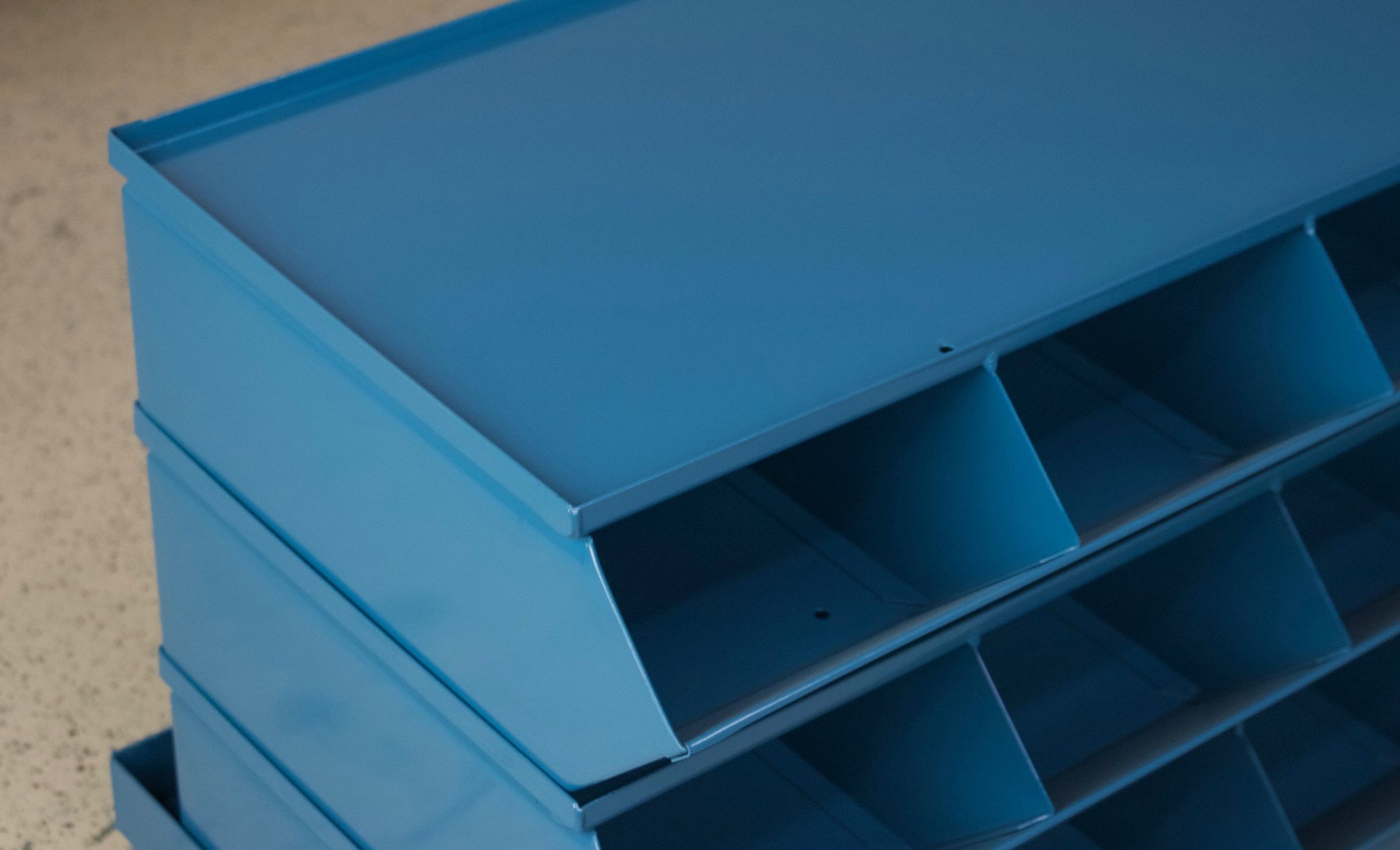 STACKBIN Sectional Stacking Bin Unit: 37 in x 3 1/8 in x 57 1/2 in, Pallet, 50 Compartments ...