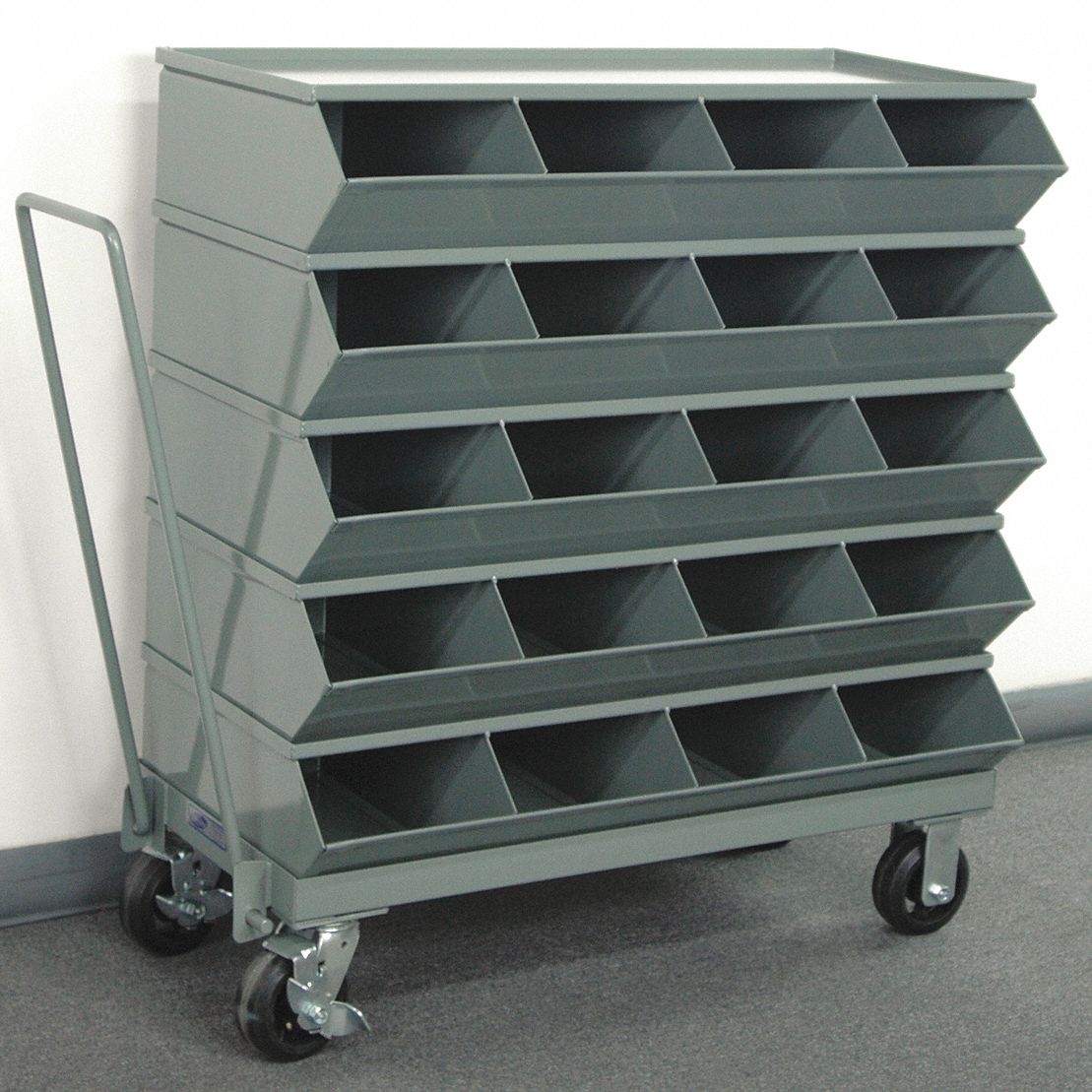 STACKBIN, 37 in x 5 3/8 in x 40 in, Caster, Sectional Stacking Bin Unit - 45NH82|3-320SSMB ...