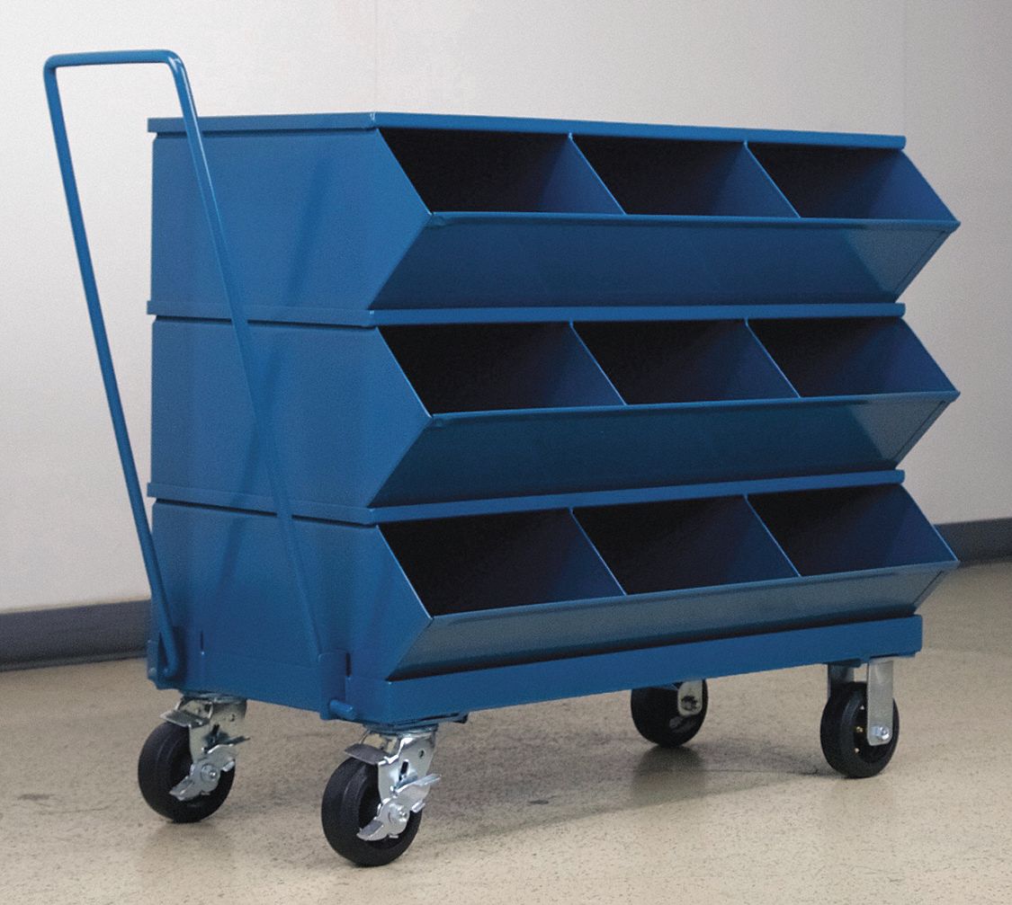STACKBIN, 37 in x 20 1/2 in x 32 in, Caster, Sectional Stacking Bin ...