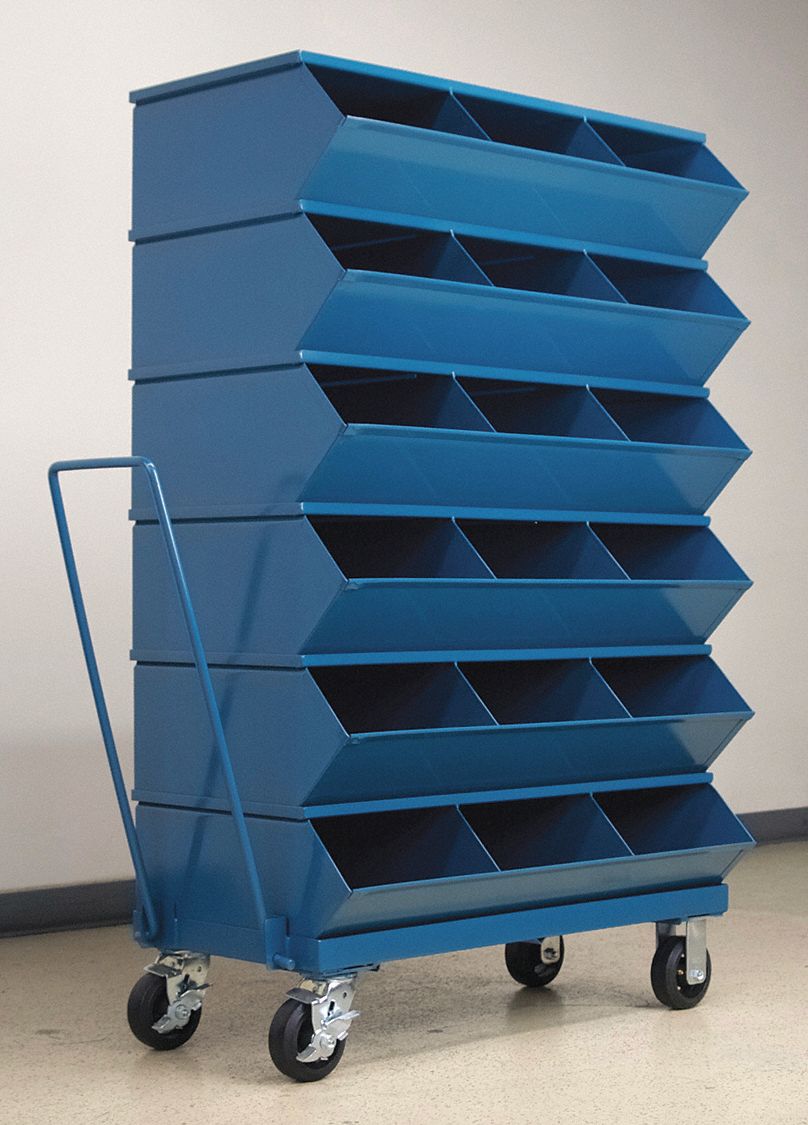 STACKBIN, 37 in x 5 3/8 in x 58 5/8 in, Caster, Sectional Stacking Bin ...