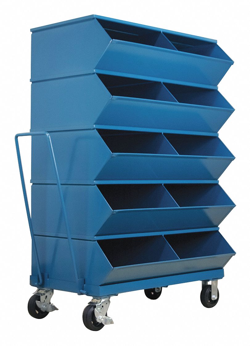 STACKBIN, 37 in x 5 3/8 in x 58 5/8 in, Caster, Sectional Stacking Bin ...
