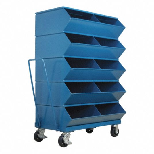 STACKBIN, 37 in x 5 3/8 in x 58 5/8 in, Caster, Sectional Stacking Bin ...