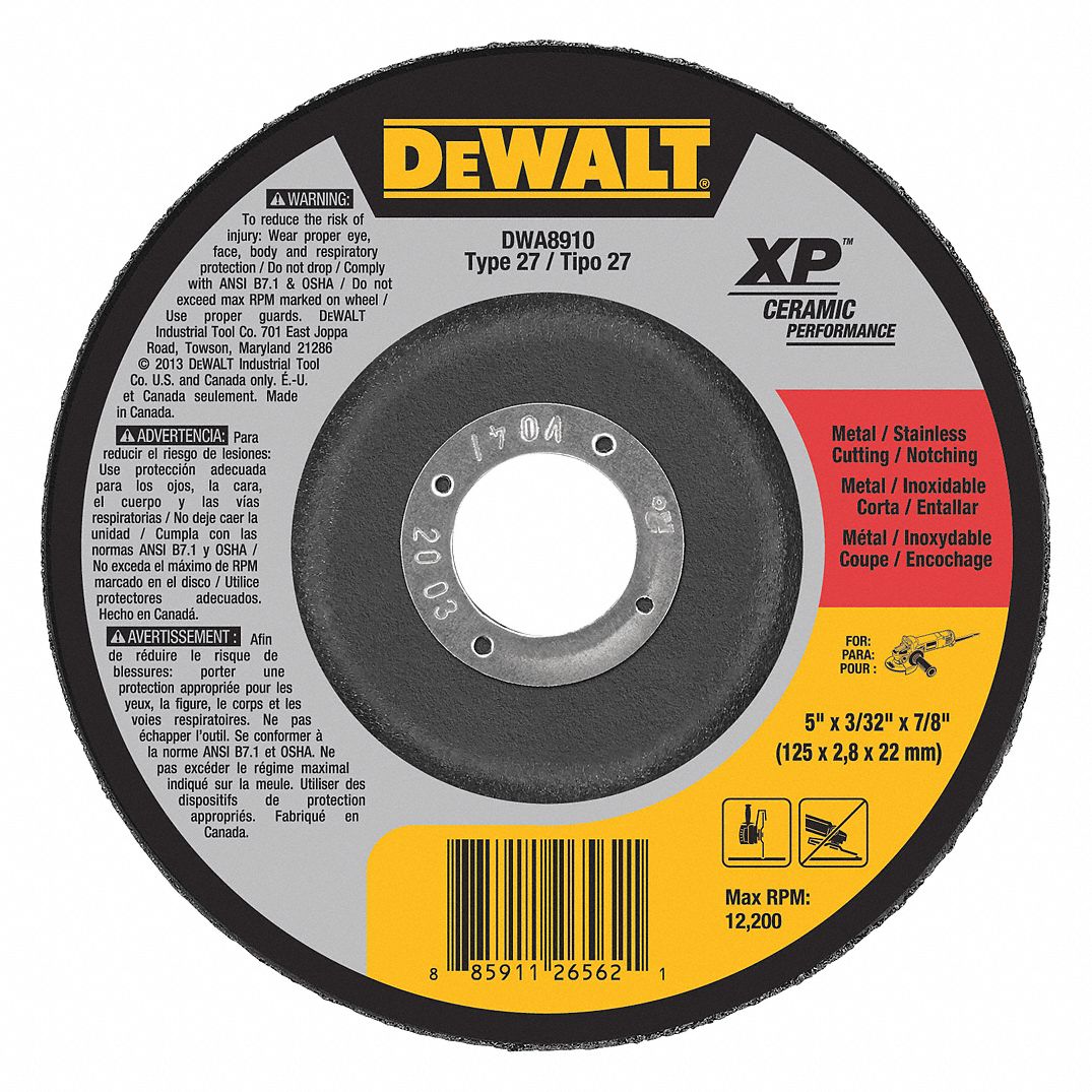DEWALT, 3/32 in, Ceramic, Abrasive Cut-Off Wheel - 45NK14|DWA8910 ...