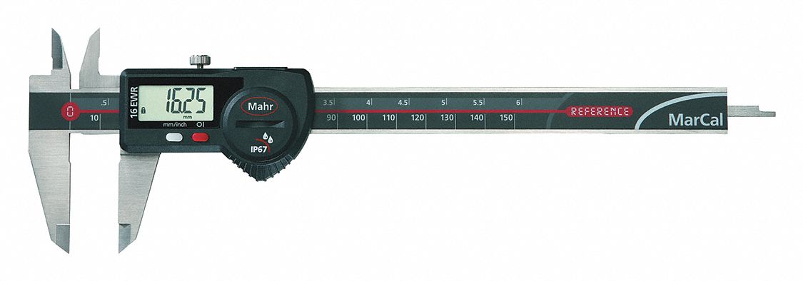 MAHR, 0 in to 6 in /0 mm to 150 mm, IP67, 4-Way Digital Caliper ...