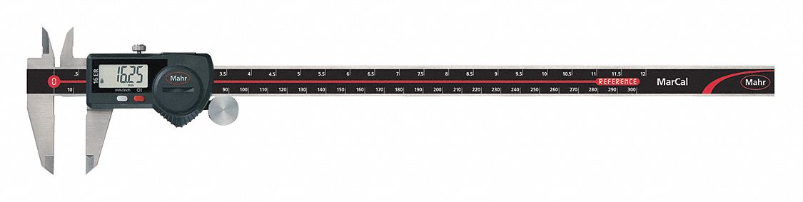 MAHR, 0 in to 12 in /0 mm to 300 mm, Inch/Metric, 4-Way Digital Caliper ...