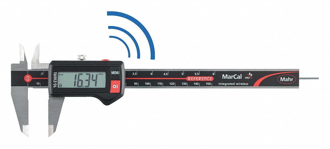MAHR, 0 in to 6 in /0 mm to 150 mm, IP67, 4-Way Digital Caliper ...