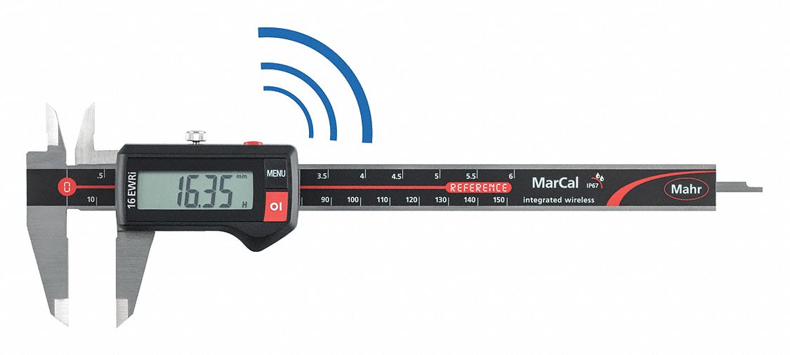 MAHR, 0 in to 6 in /0 mm to 150 mm, IP67, 4-Way Digital Caliper ...