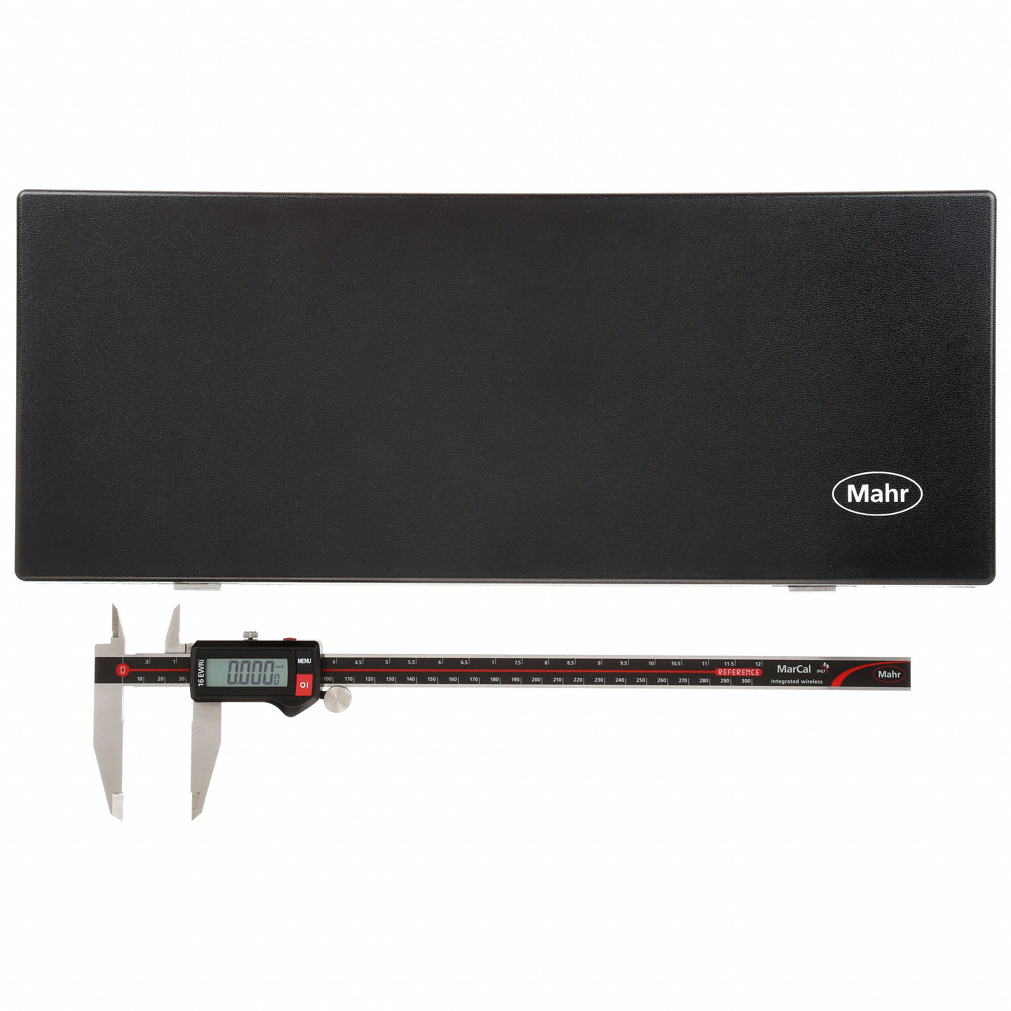 MAHR 4-Way Digital Caliper: 0 in to 12 in/0 to 300 mm Range, IP67, ±0. ...