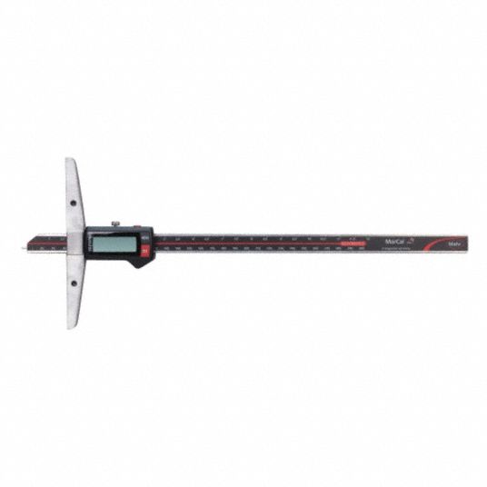 MAHR, 0 in to 12 in /0 mm to 300 mm, IP67, Blade-Style Digital Depth ...