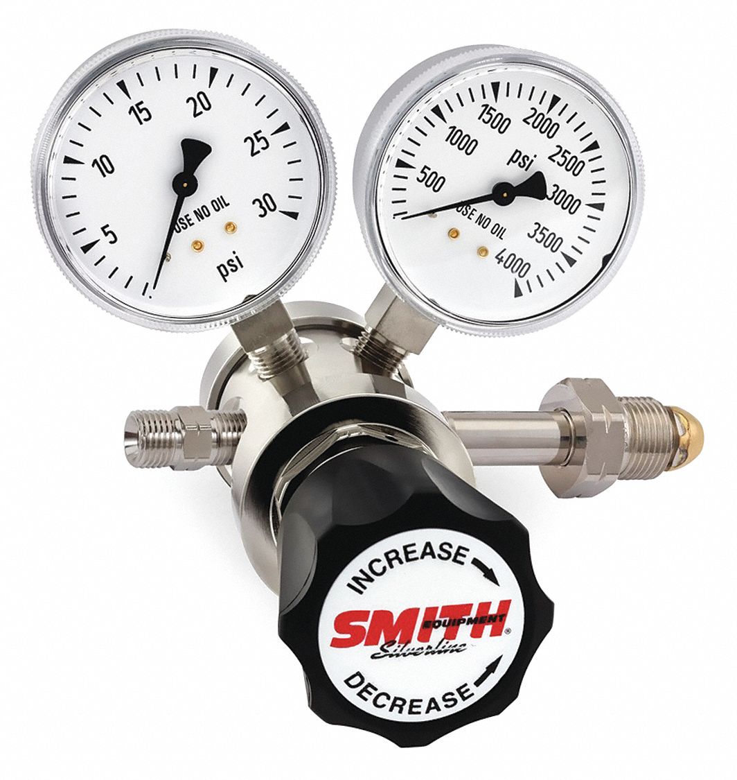 SMITH EQUIPMENT, Two Stage, CGA 510 Inlet, High Purity Gas Regulator ...